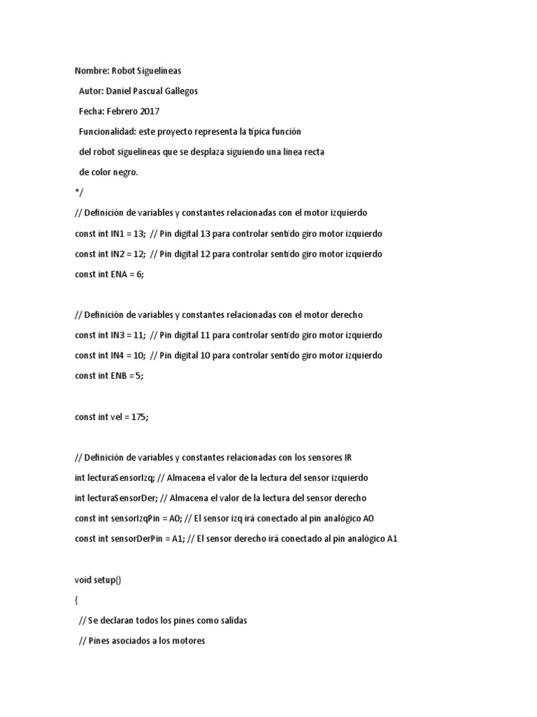 Codigos de Programacion para Un Robot | PDF | Sensor