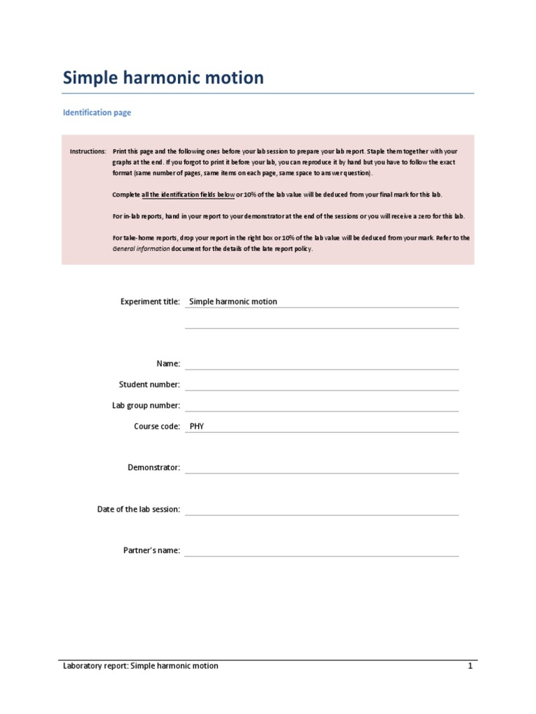 Physics Lab: Harmonic Motion | PDF | Oscillation | Amplitude