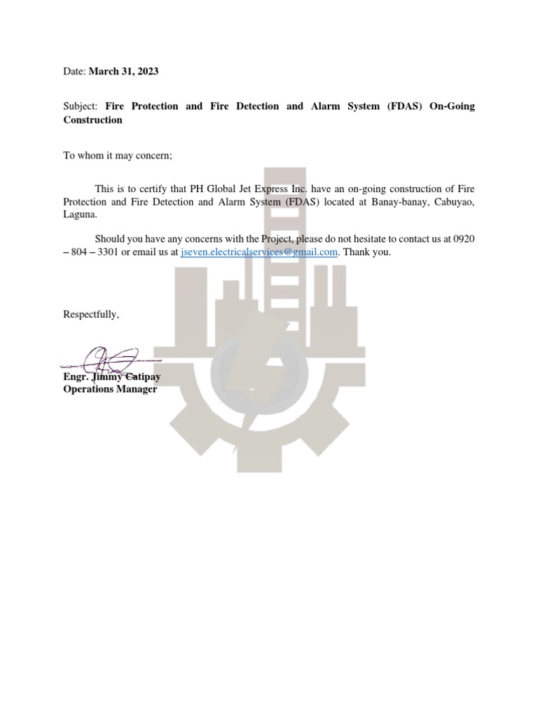 On-Going Project Certification | PDF