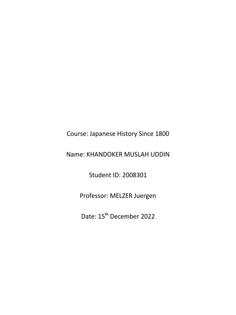 Early Modernization in Japan 1868-1900 | PDF | Japan