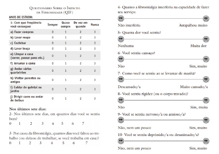 QIF - Questionário Sobre o Impacto Da Fibromialgia | PDF