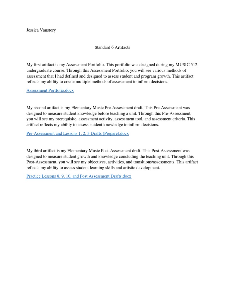 Standard 6 Artifacts | PDF