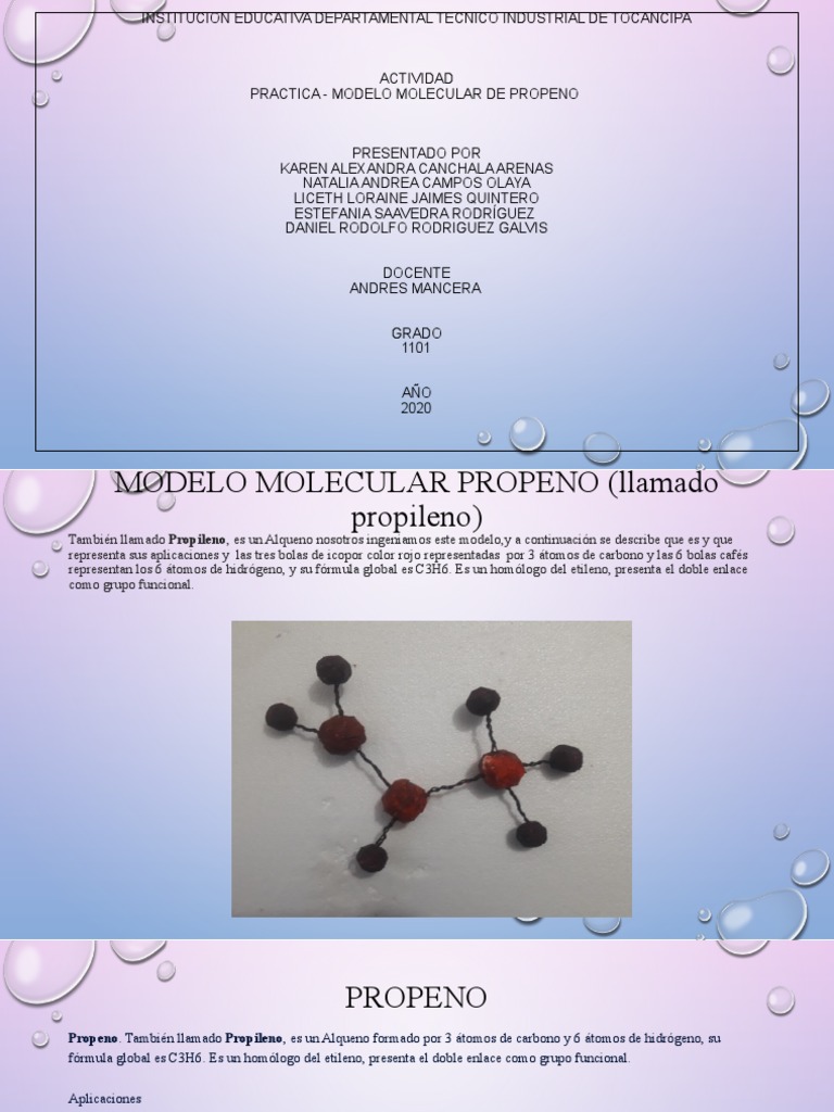 PRACTICA-MODELO MOLECULAR PROPENO | PDF