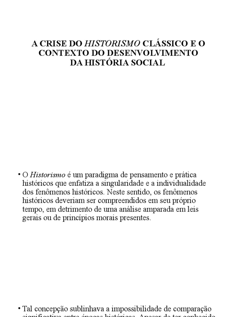 Crise do Historismo e História Social | PDF | Sociologia | Science