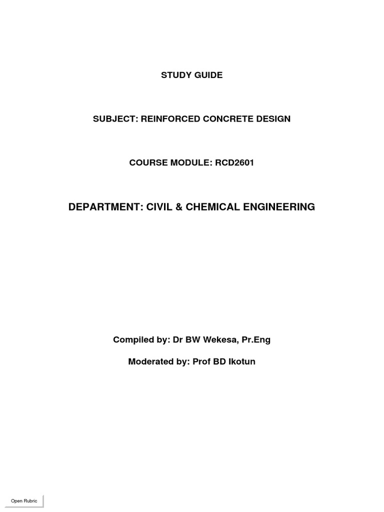 RCD2601 - Study Guide | PDF | Deformation (Engineering) | Young's Modulus