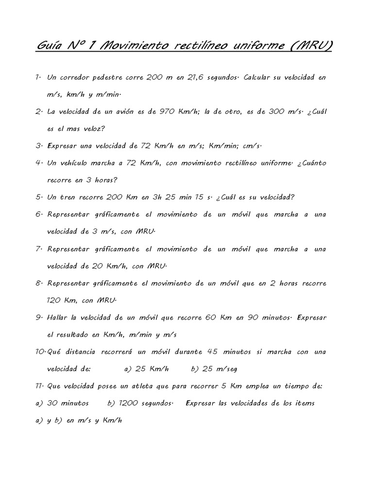 Guia Practica MRU | PDF