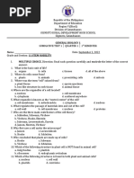 1ST Quarter - Exam - Genbio1 | PDF | Cell (Biology) | Cell Membrane