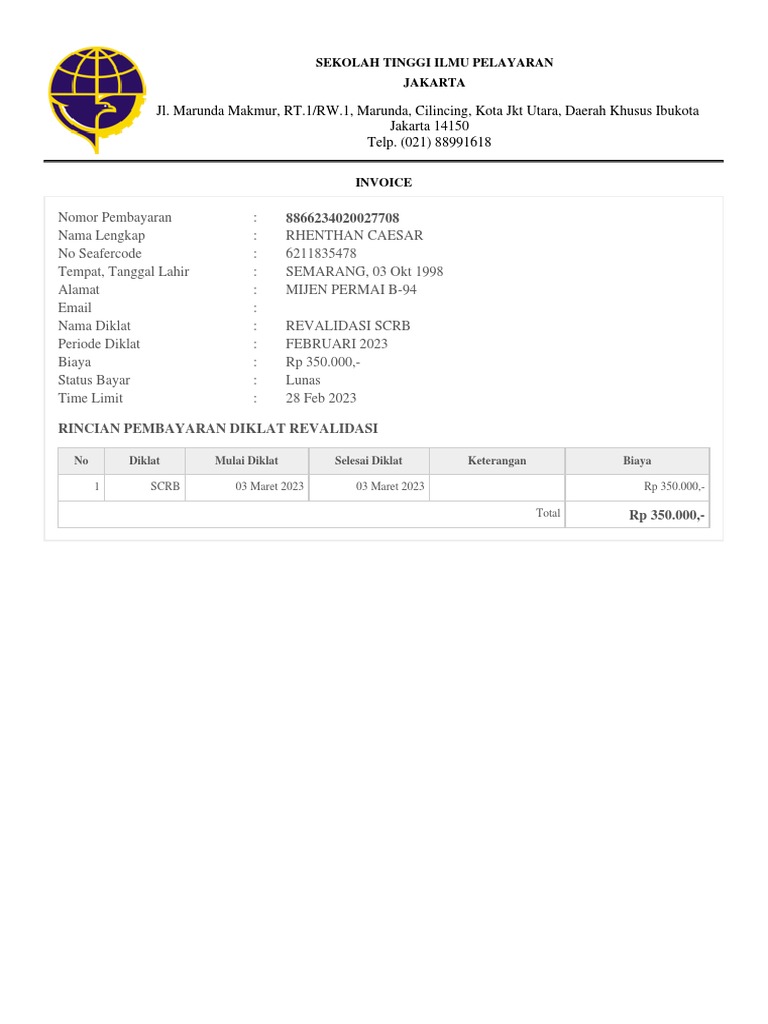 Invoice Rhenthan Caesar | PDF