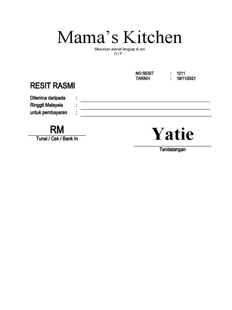 Resit Rasmi | PDF
