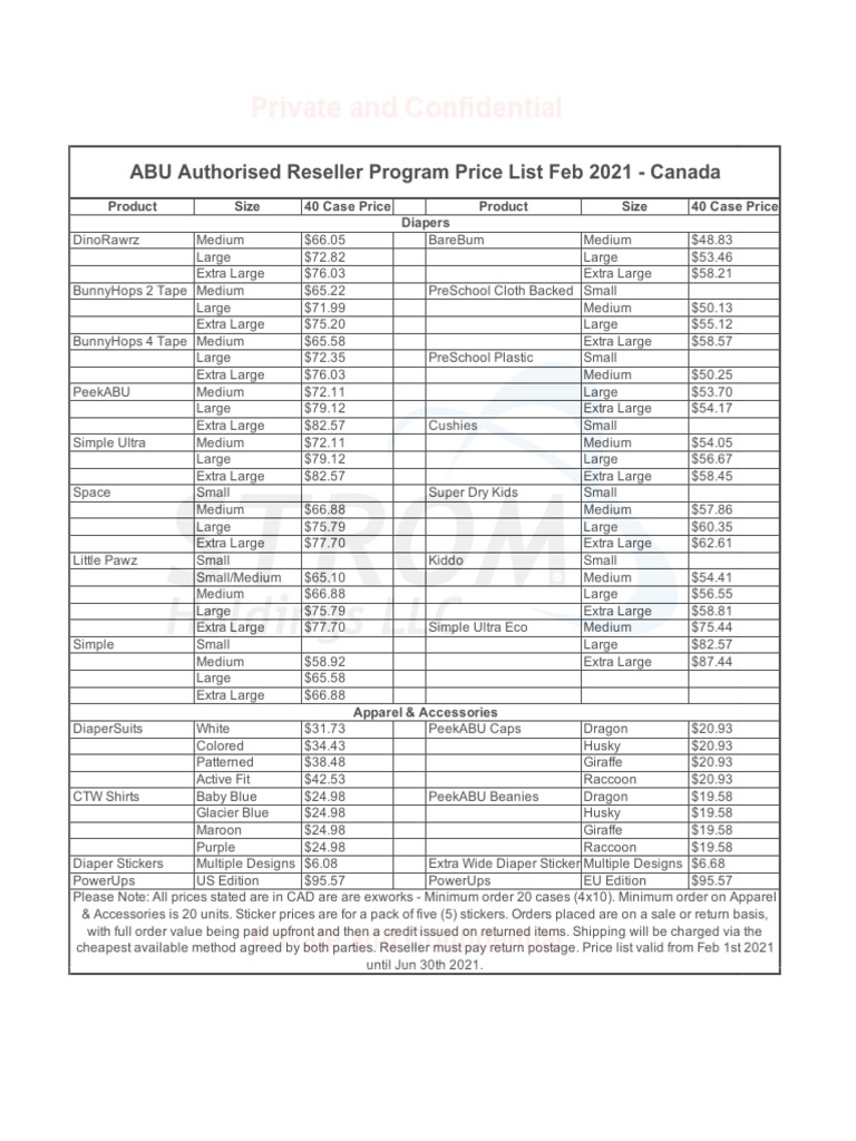 CAD, ARP Price List | PDF