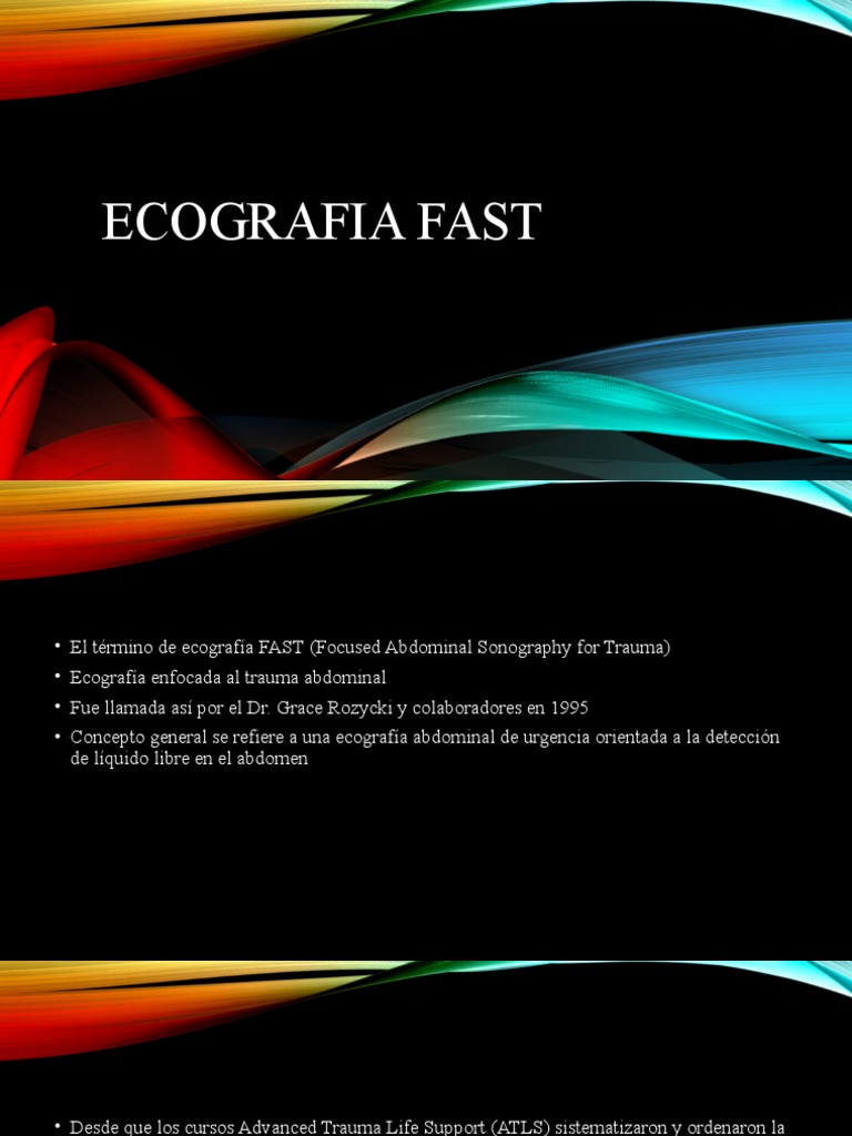 Ecografía FAST en Trauma Abdominal | PDF | Ultrasonido médico | Ultrasonido