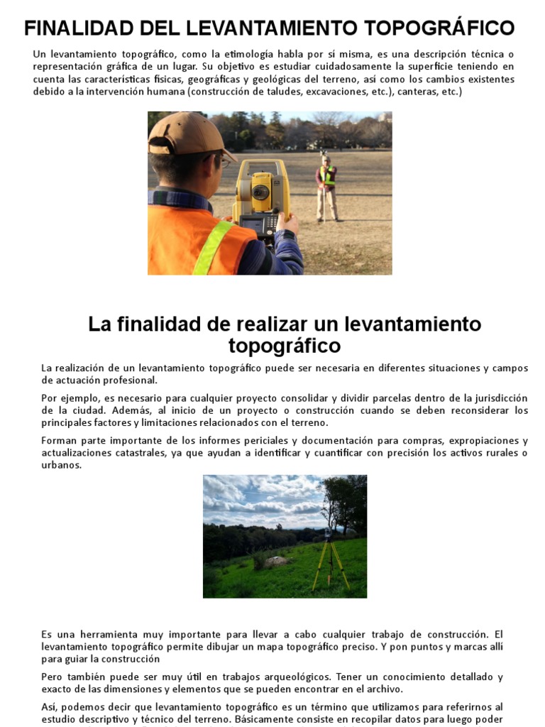 Finalidad Del Levantamiento Topográfico | PDF | Topografía
