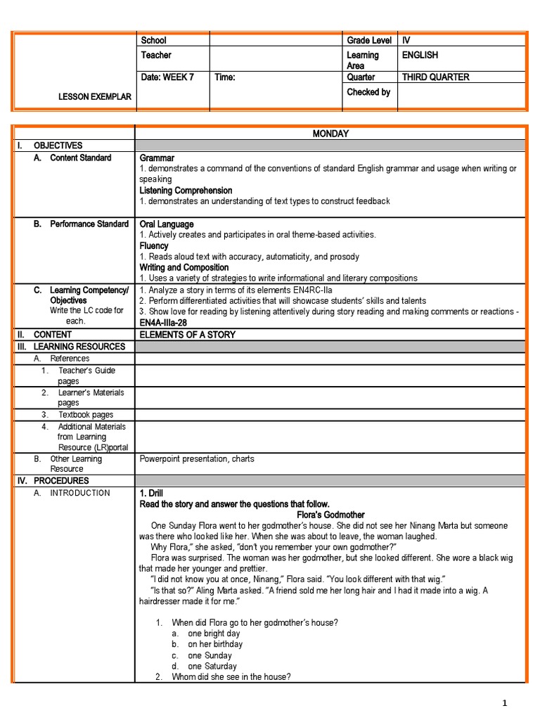 Analyzing Story Elements for Grade 4 | PDF | Reading Comprehension ...