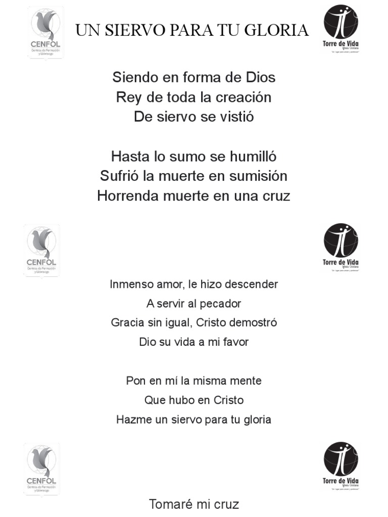 Un Siervo para Tu Gloria: Reflexión Cristiana | PDF