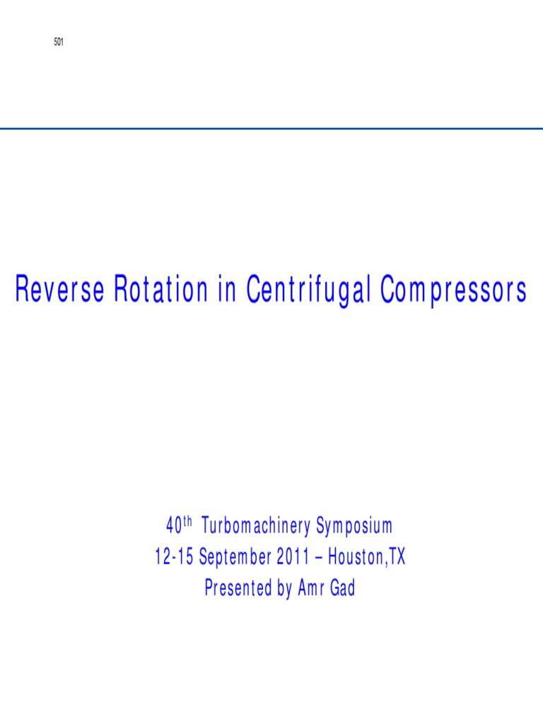 Reverse Rotation in Centrifugal Compressors | PDF | Pump | Bearing ...