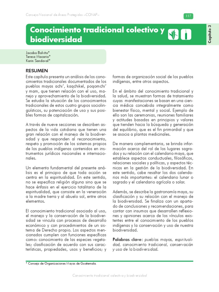 Conocimiento Tradicional Colectivo y Biodiversidad: Resumen | PDF | Maíz | Siembra