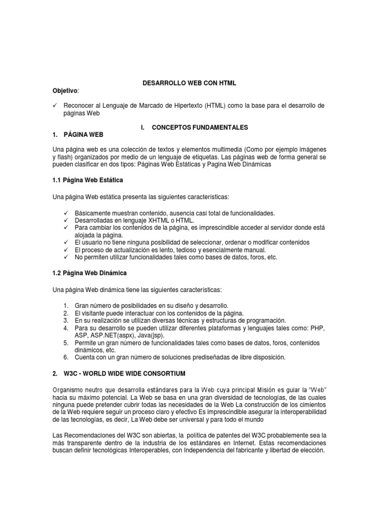 Introducción al desarrollo web estático con HTML | PDF | Página web | HTML