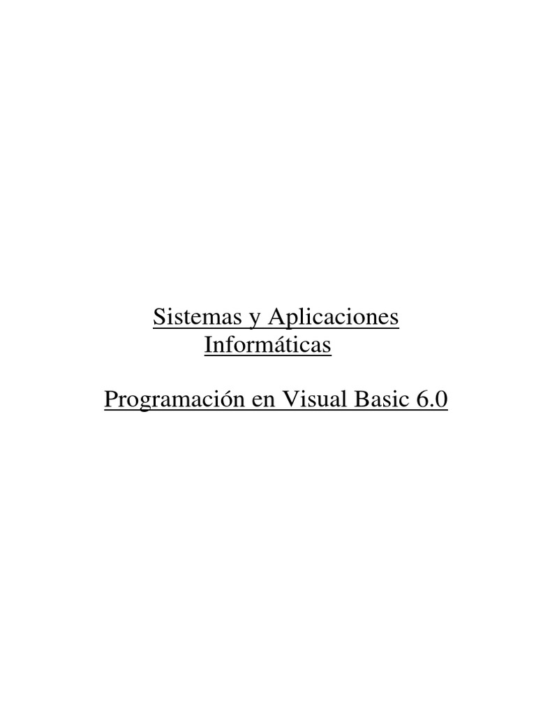 Programación en Visual Basic 6.0 | PDF | Active X Data Objects | Archivo de computadora