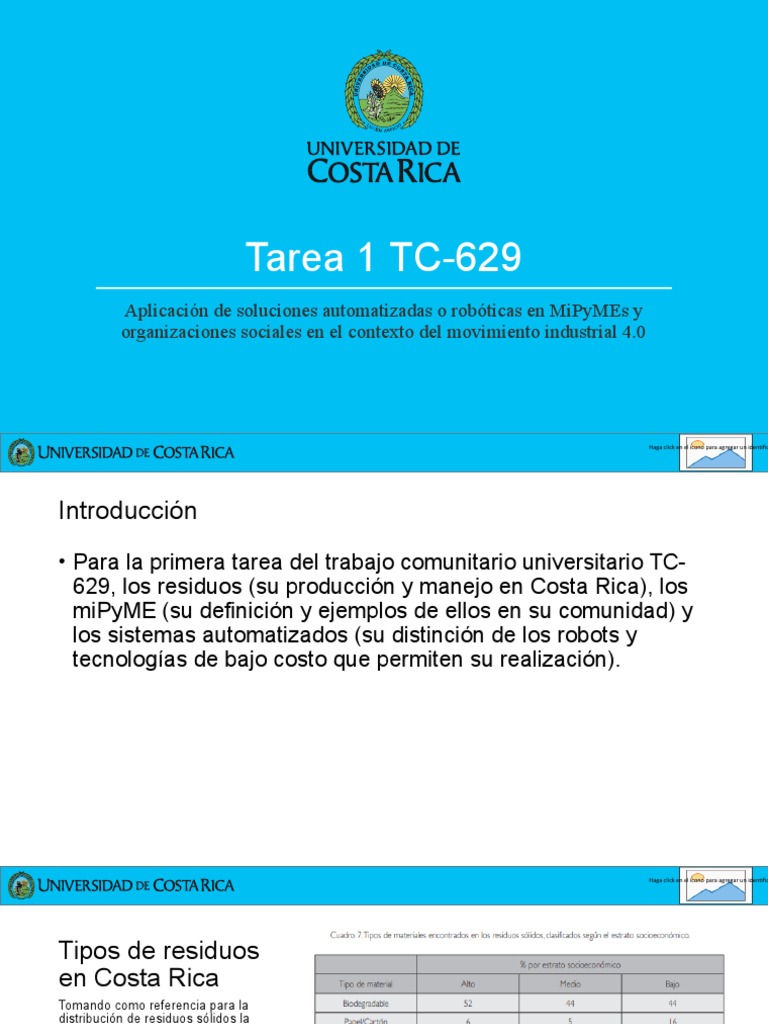 Tarea 1 TC-629 | PDF | Residuos | Pequeñas y medianas empresas
