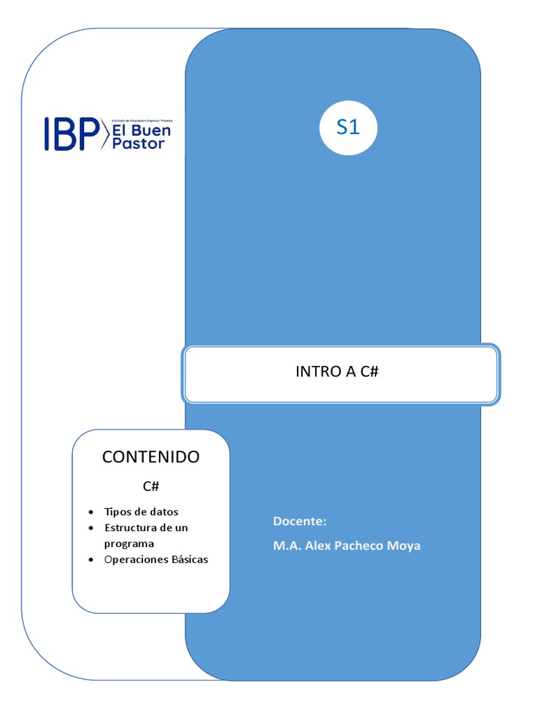 Separata S1 Intro C# | PDF | C Sharp (lenguaje de programación) | Software Separata S1 Intro C# | PDF | C Sharp (lenguaje de programación) | Software