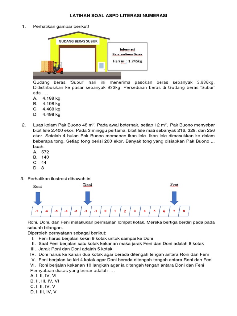 Latihan Soal Aspd Literasi Numerasi Kelas 6 | PDF