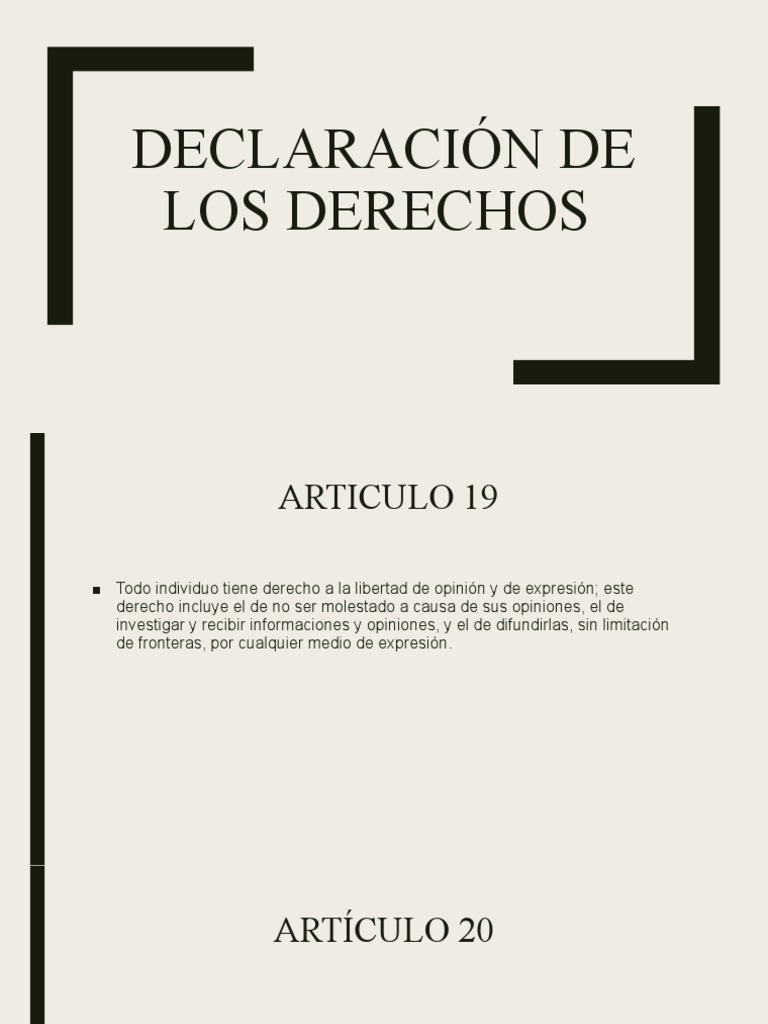Declaración de Derechos | PDF
