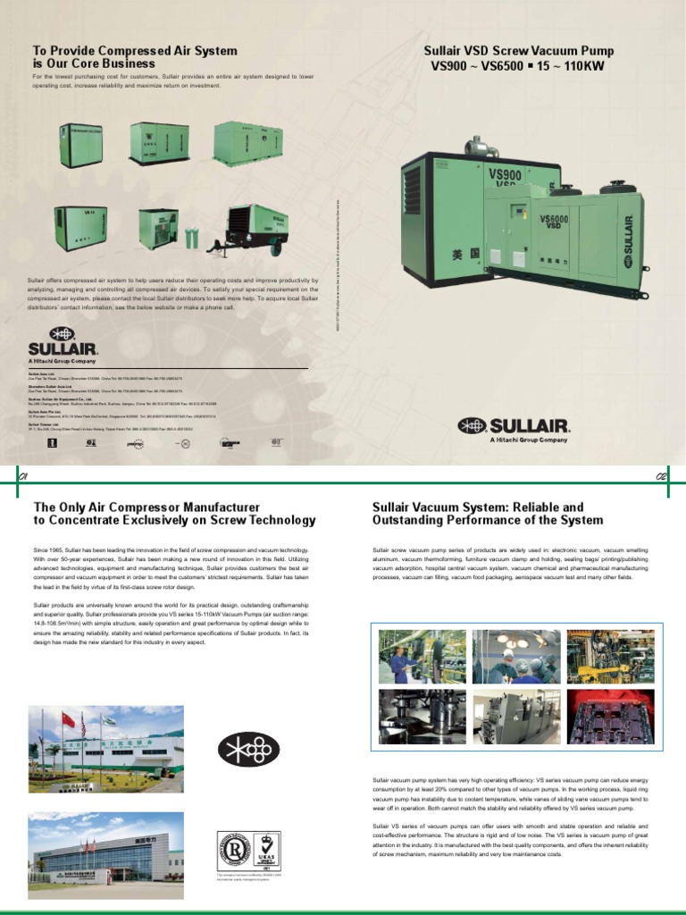 Sullair Vacuum System Provides Reliable Compressed Air Solutions | PDF ...