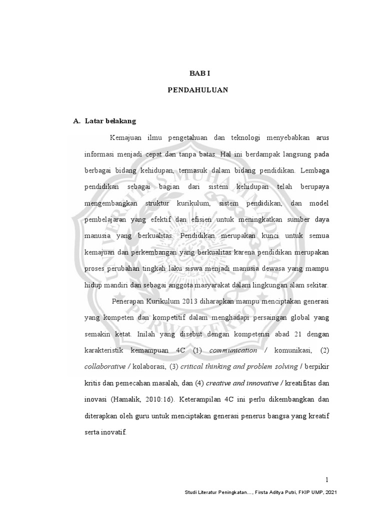 Firsta Aditya Putri - Bab 1 | PDF