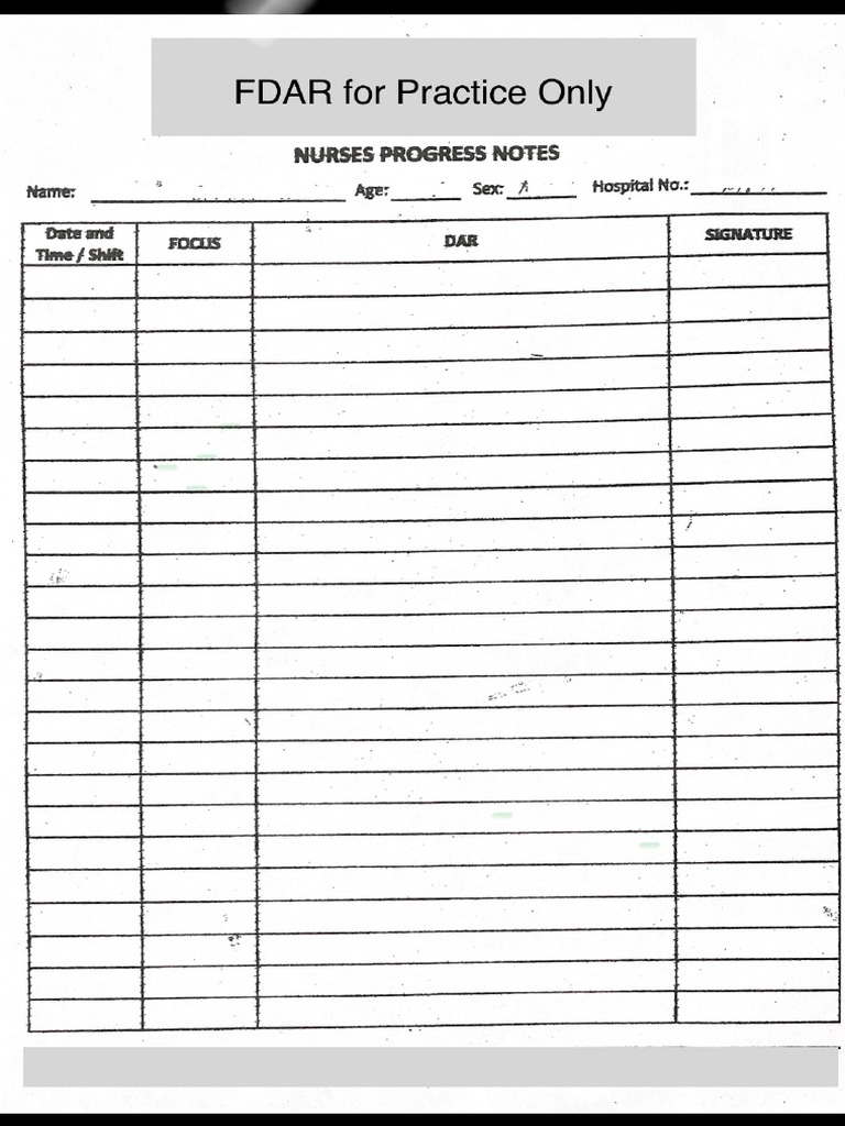 FDAR Form For Practice | PDF