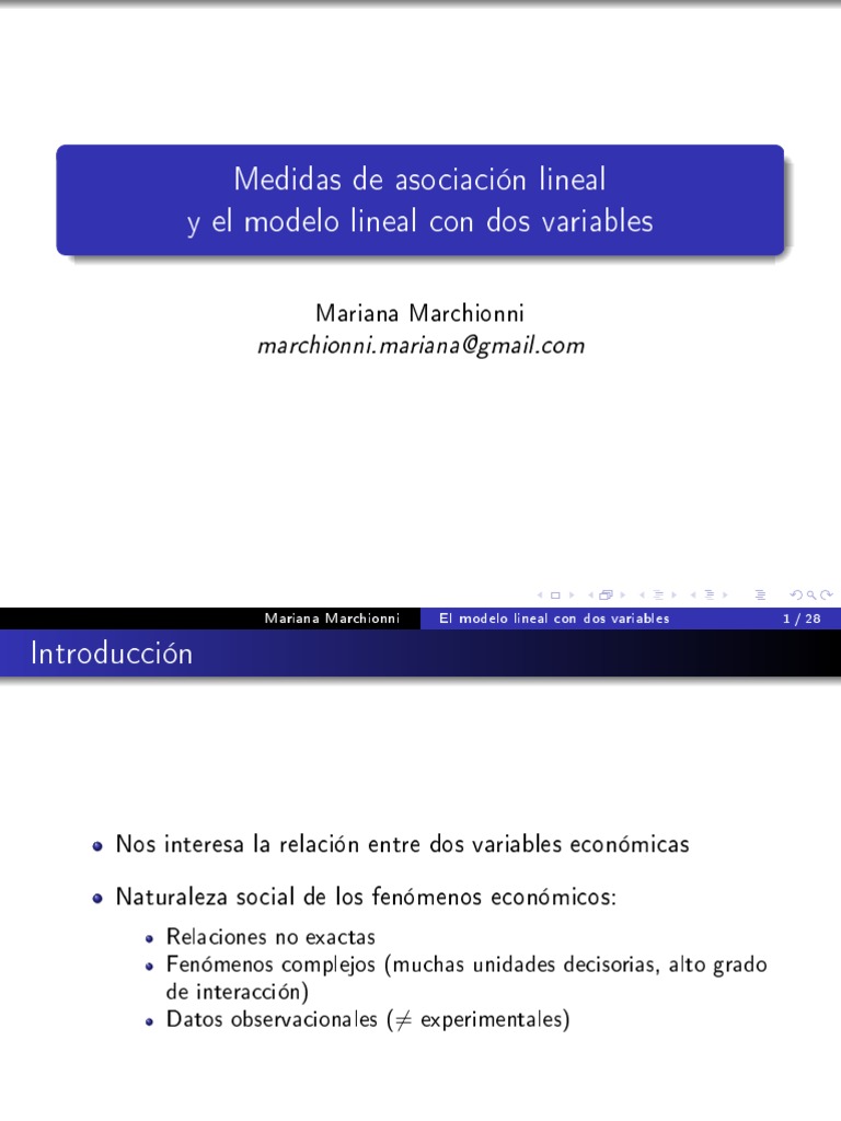 E1 Modelo Lineal Con 2 Var. | PDF | Análisis de regresión | Covarianza