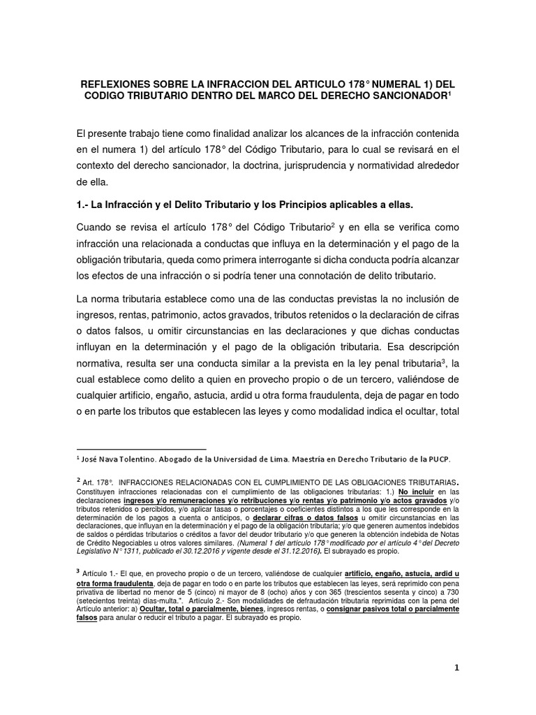 Analisis Art 178 Numeral 1 Aele | PDF | Derecho penal | Ley Pública