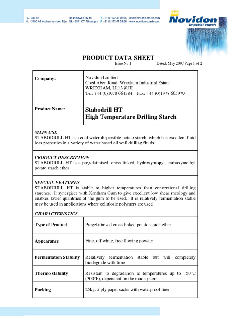 High Temp Drilling Starch Guide | PDF