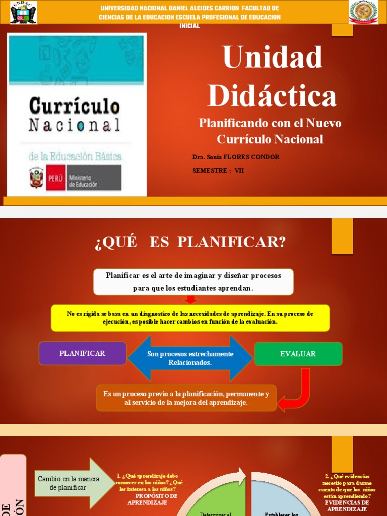 Unidad Didáctica: Planificando Con El Nuevo Currículo Nacional | PDF ...