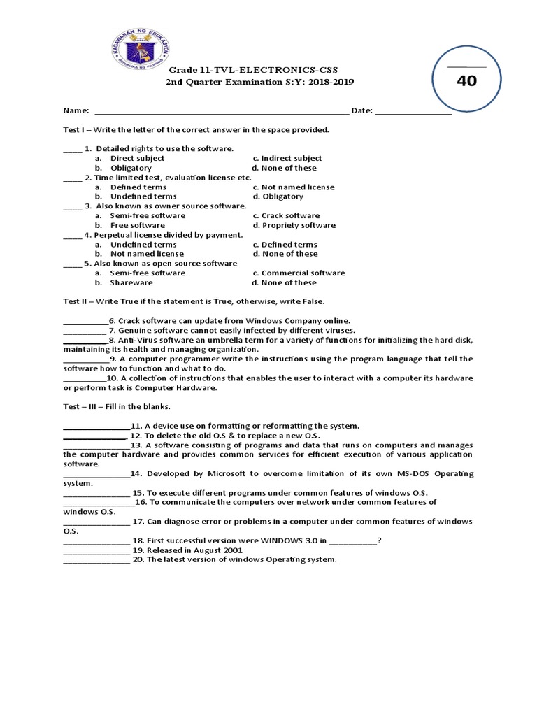 ICT Grade 11 - 1st Sem - Finals | PDF