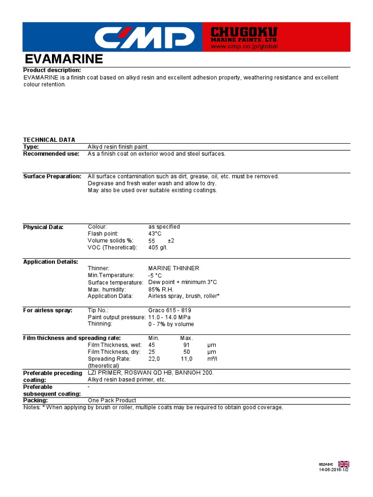 Evamarine 14 06 2016 | PDF | Paint | Materials