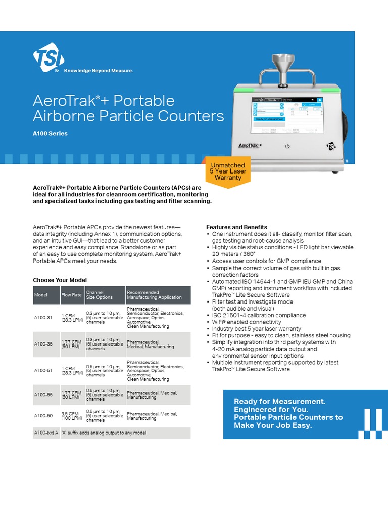 AeroTrak-A100-Spec-Sheet A4 5002990 RevA Web | PDF | Physical Sciences ...