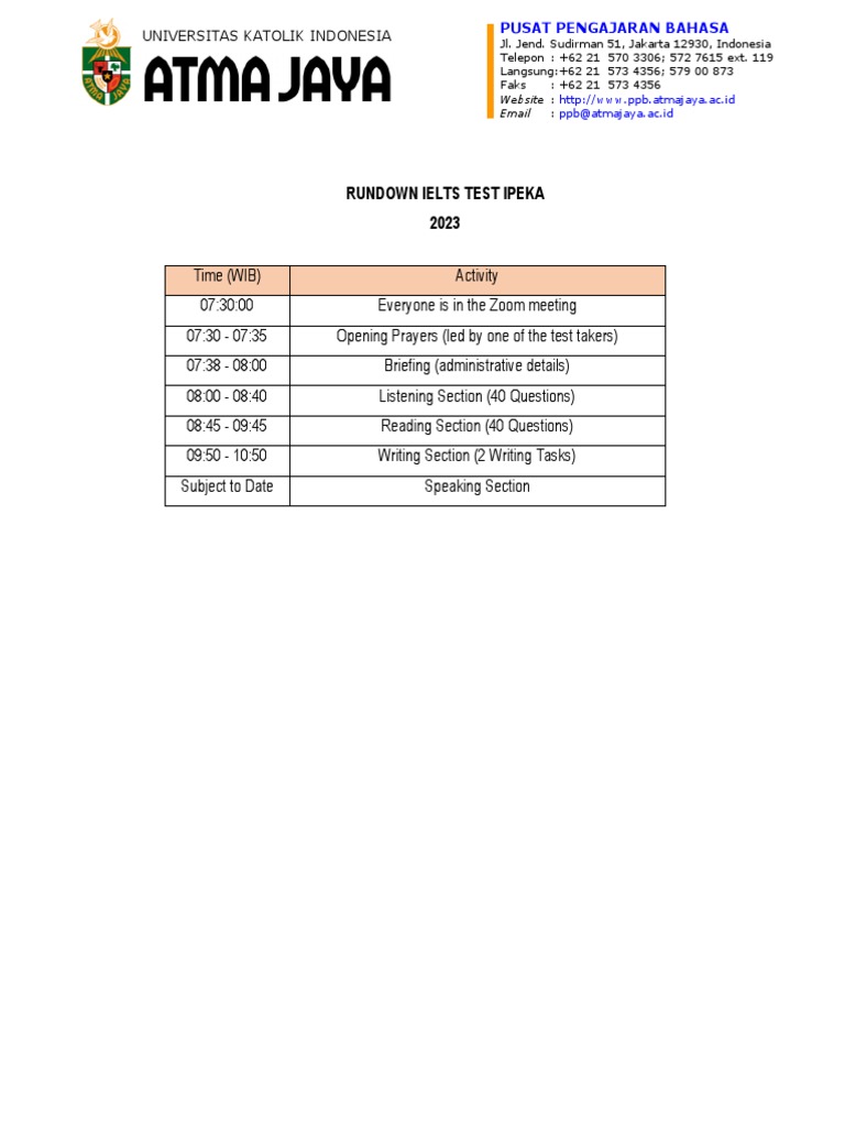 Rundown Tes Ielts 2023 | PDF