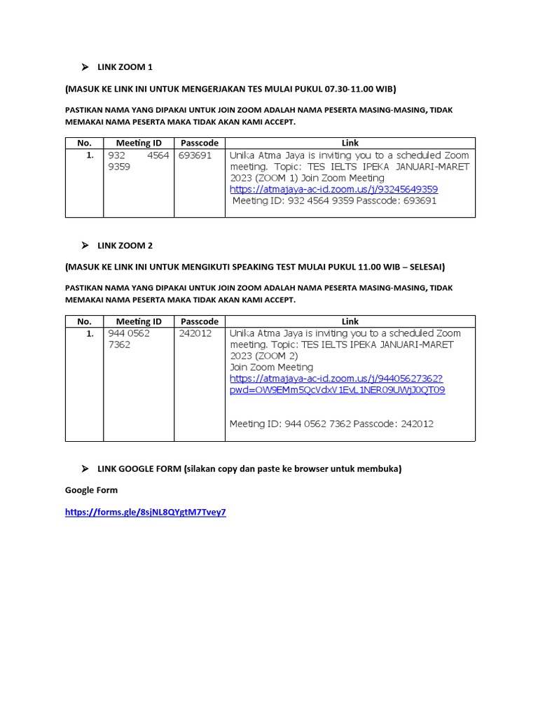 Google Form 4+ Link Zoom Group 2 | PDF | Komputer | Teknologi & Rekayasa