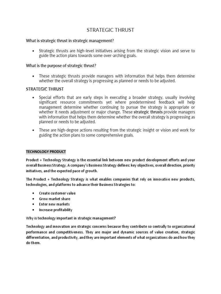 Strategic Thrust | PDF | Strategic Management | Bric