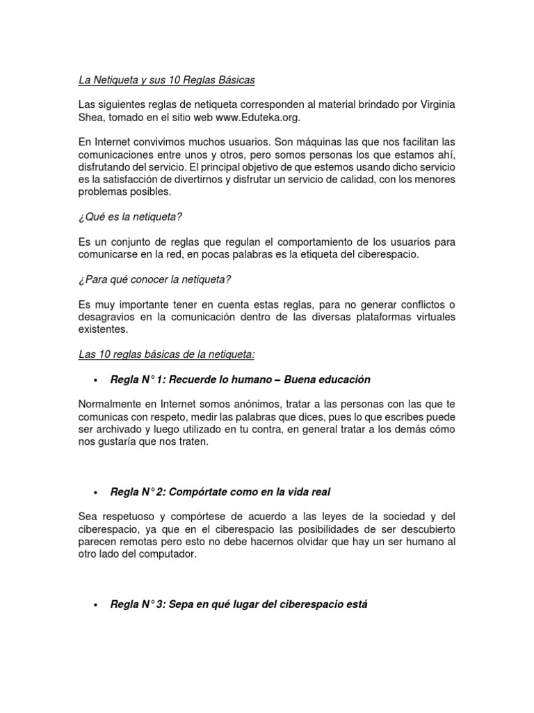 La Netiqueta y Sus 10 Reglas Básicas: Regla #1: Recuerde Lo Humano ...
