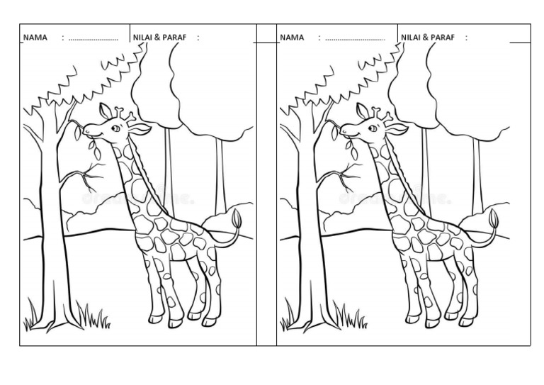 Form Mewarnai Jerapah | PDF