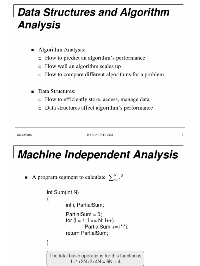 Data Structures And Algorithm Analysis Comp2015 Hkbucsjf2023 1 Download Free Pdf Time
