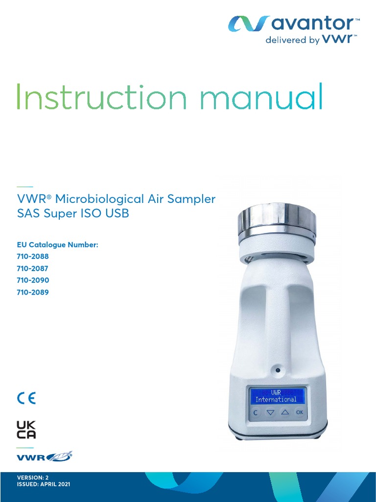 Manual VWR® Microbiological Air Sampler, SAS Super, ISO, USB | PDF ...