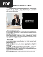 Lesson 1 Take Table Reservation | PDF | Restaurants | Lesson Plan