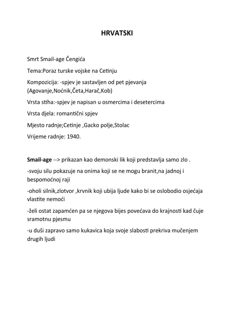 HRVATSKI Epska-Poezija | PDF