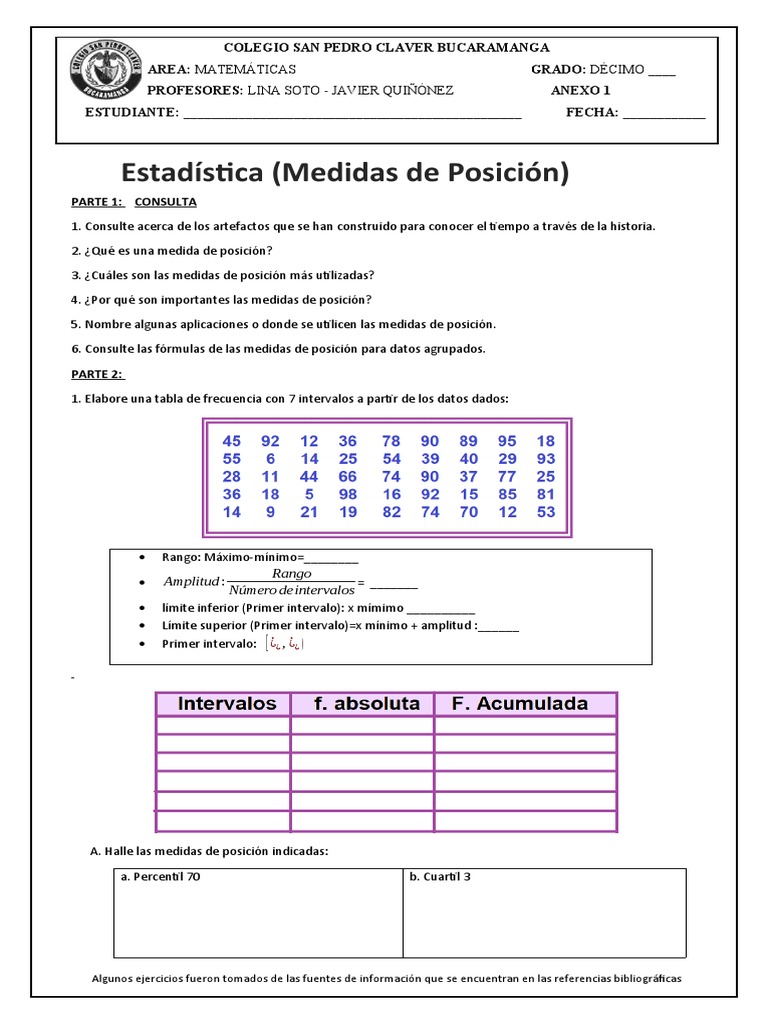 Anexo 1 Estadística Medidas de Posición | PDF | Cuantil
