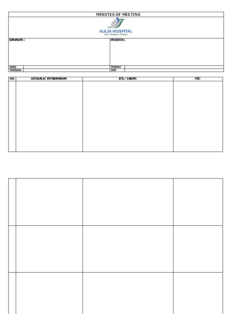 Form MOM Rapat | PDF