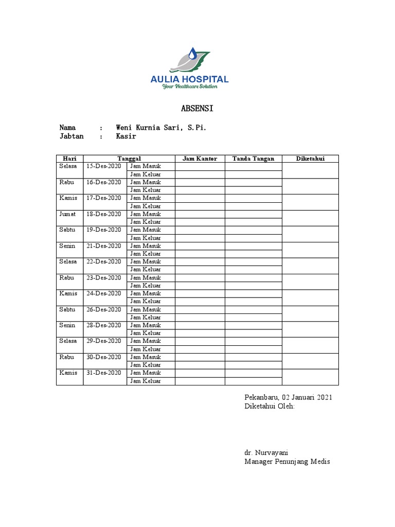 Absensi Orientasi | PDF