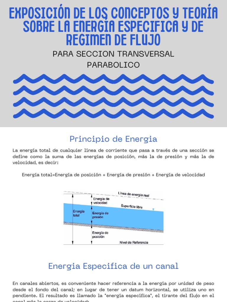 Exposición de Los Conceptos Y Teoría Sobre La Energía Especifica Y de ...