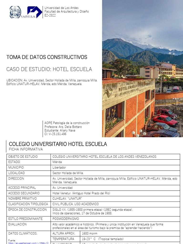 Trabajo B1. Toma de Datos Constructivos. Aliany Nava | PDF | Venezuela | edificio